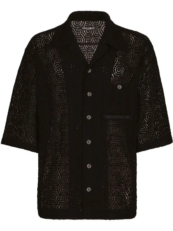 Dolce & Gabbana Cordonetto-lace Bowling Shirt