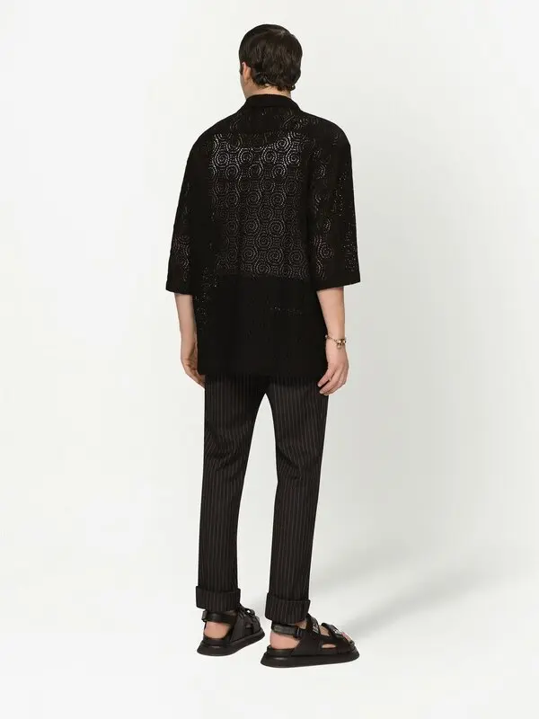Dolce & Gabbana Cordonetto-lace Bowling Shirt