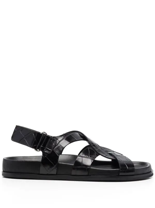 TOTEME Crocodile-embossed Leather Slingback Sandals