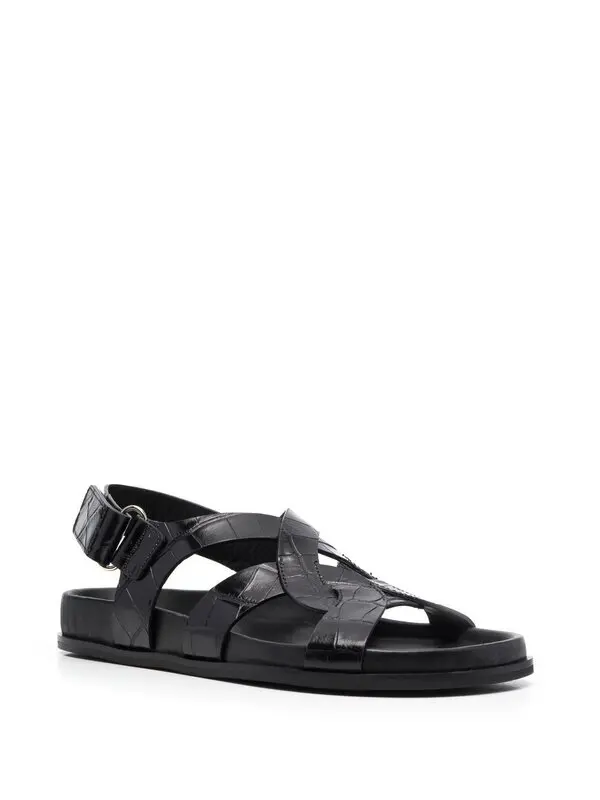 TOTEME Crocodile-embossed Leather Slingback Sandals