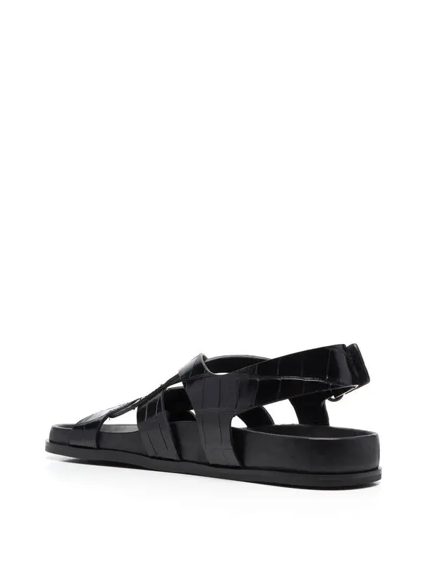 TOTEME Crocodile-embossed Leather Slingback Sandals