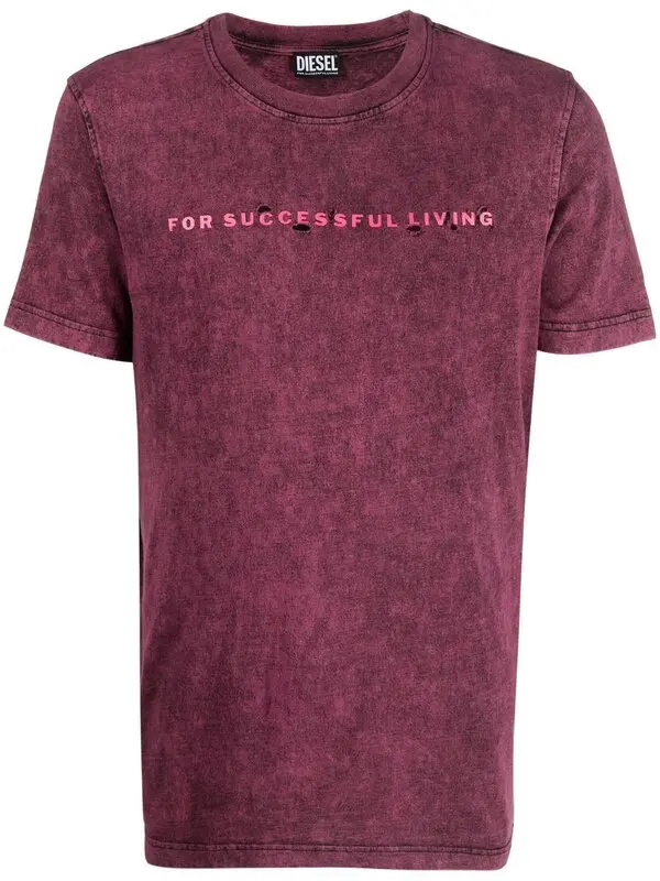 DIESEL® Graphic-print Cotton T-shirt - Pink