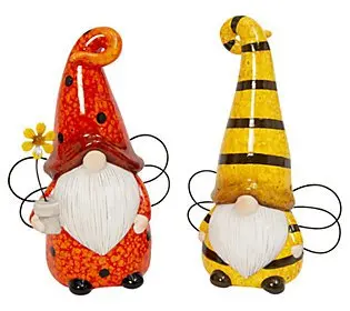 GERSON INTERNATIONAL S/2 9.8'h Terracotta Bug And Bee Gnomes Gers On Co - One-color