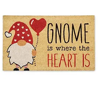 DESIGN IMPORTS Gnome Is Where The Heart Is 18' 30' Doormat - One-color