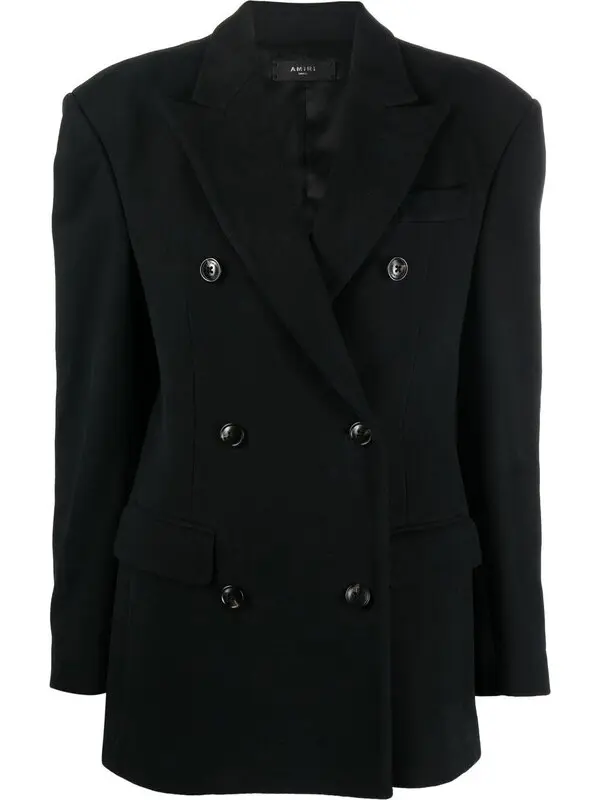 Amiri Double-breasted Cotton Blazer - Black
