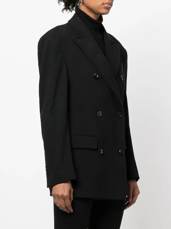 Amiri Double-breasted Cotton Blazer - Black