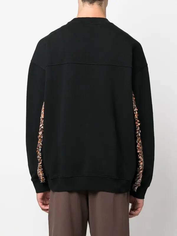 COUNTY OF MILAN Fringed-detailing Crew Neck Sweatshirt