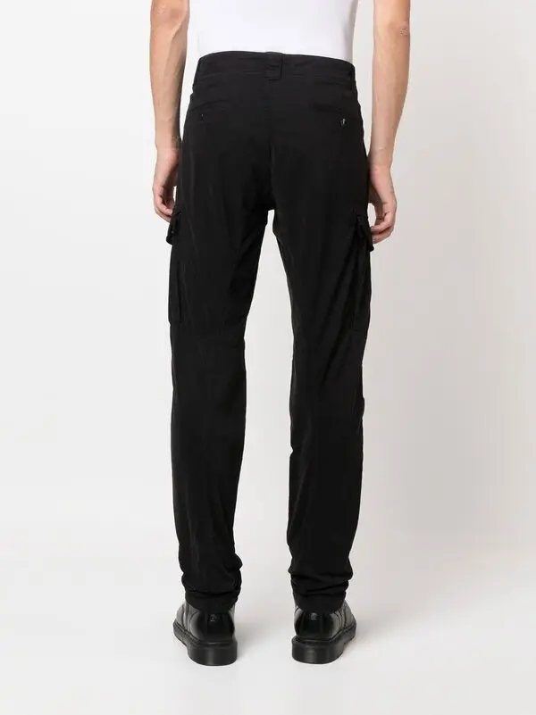 C.P. COMPANY Logo-patch Tapered Cargo Trousers - Black