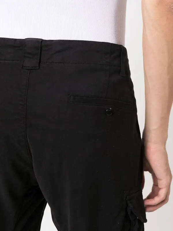 C.P. COMPANY Logo-patch Tapered Cargo Trousers - Black
