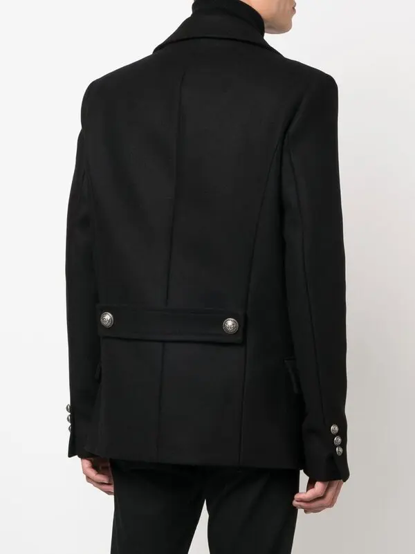 Balmain Double-breasted Virgin Wool Coat