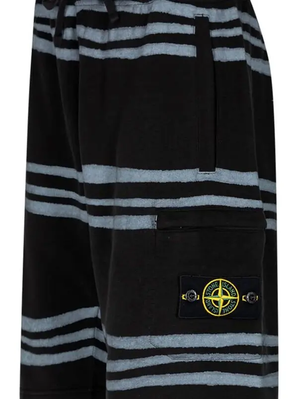Supreme X Stone Island Warp Stripe Shorts - Black