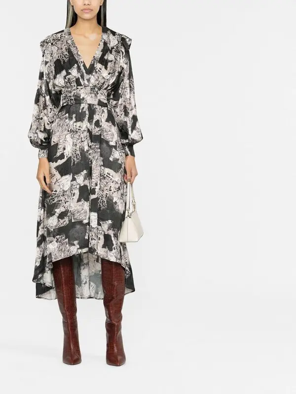 IRO PARIS Abstract-print High Low Dress
