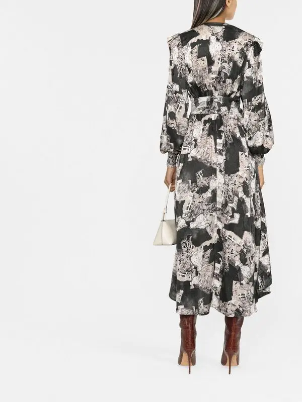 IRO PARIS Abstract-print High Low Dress