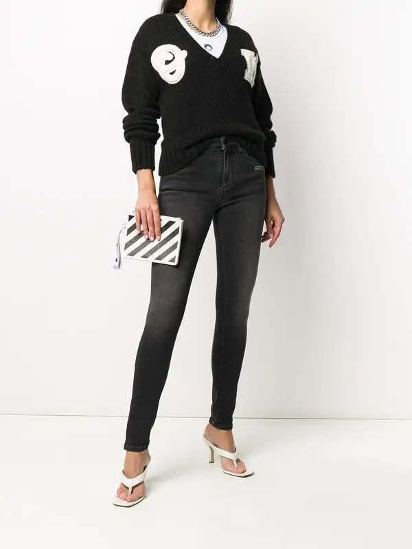 Off-White Appliquéd Alpaca And Wool-blend Jumper
