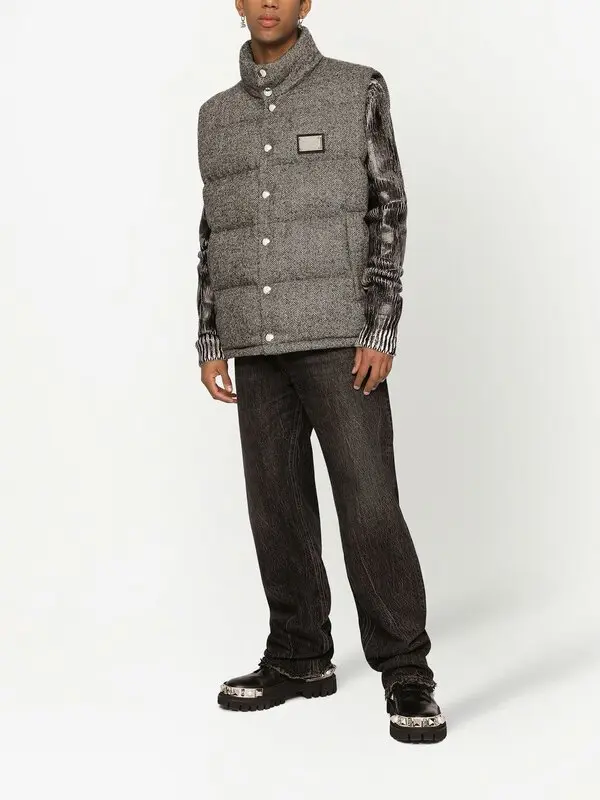 Dolce & Gabbana Chevron-knit Padded Gilet
