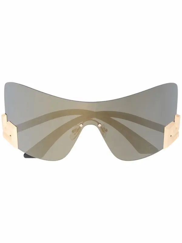 Versace Mirrored Shield Sunglasses - Black