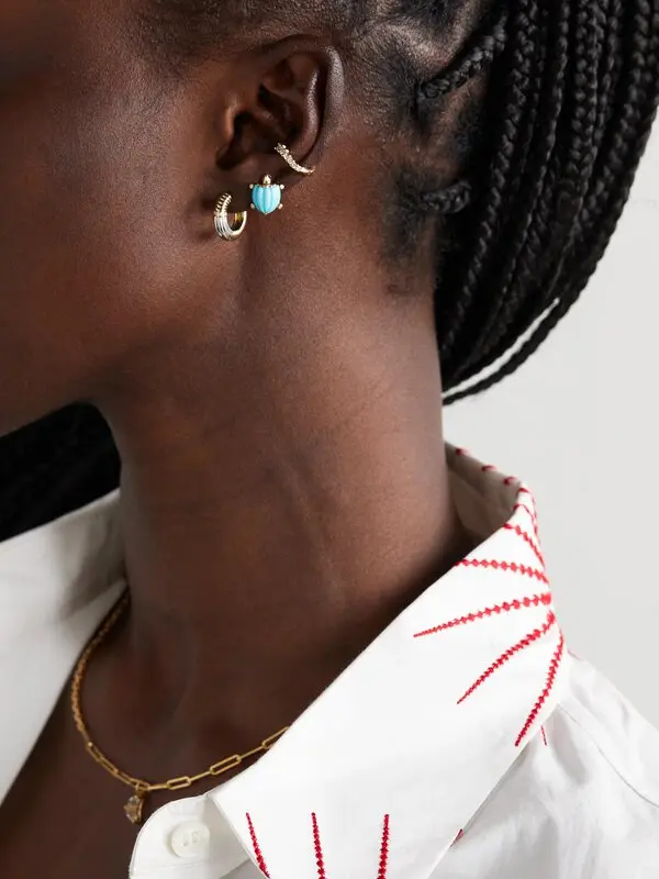 Yvonne Léon 9-karat Turquoise And Diamond Earrings - Gold