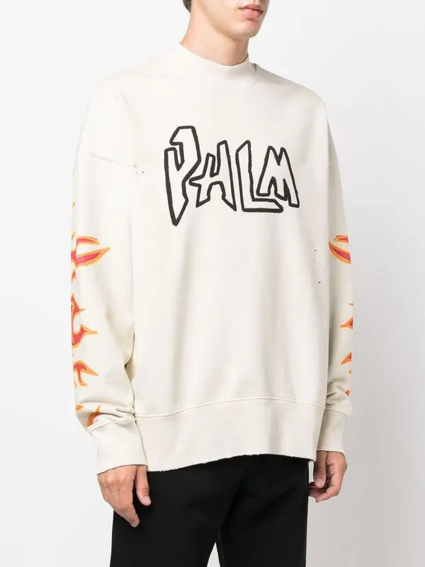 Palm Angels Graffiti-print Logo Sweatshirt
