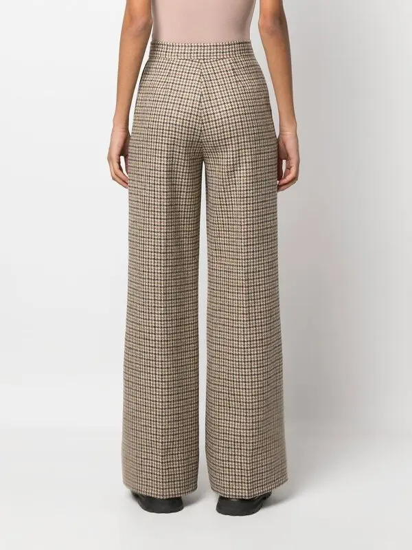 Palm Angels Checked Wide-leg Trousers - Brown