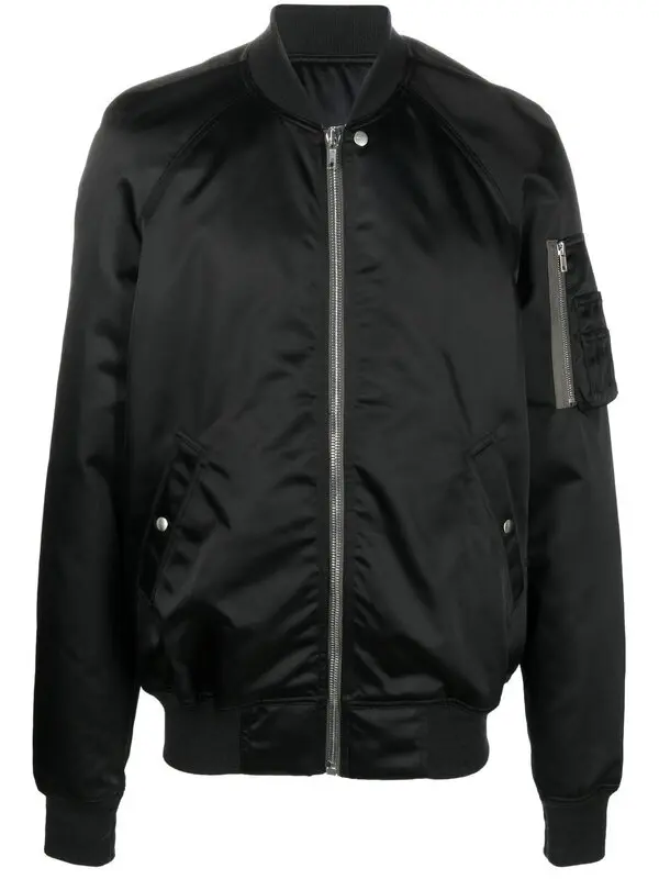 Rick Owens Zip-up Bomber Jacket - Black