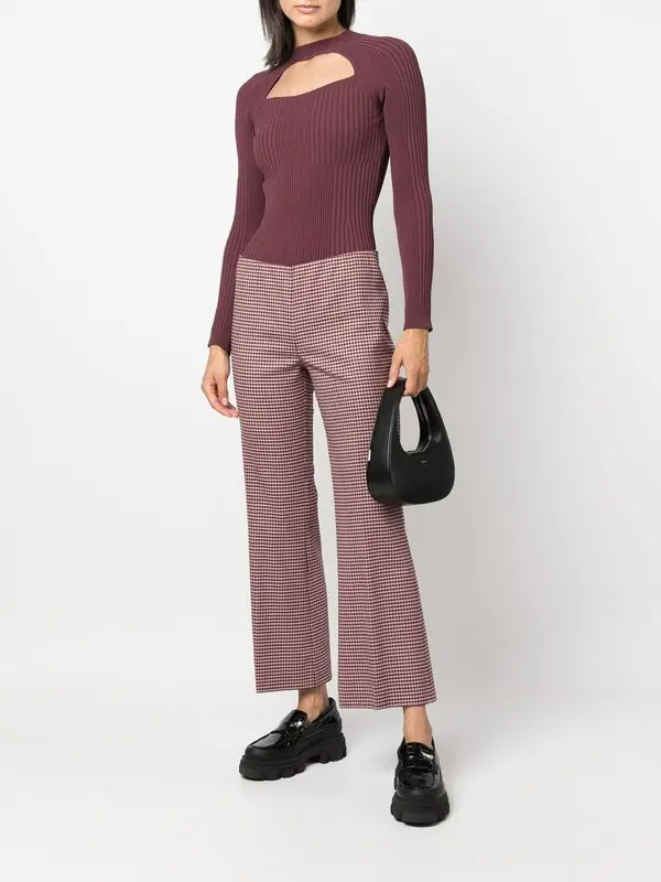 P.a.r.o.s.h Houndstooth Flared Trousers