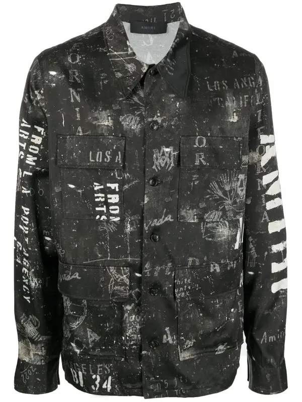 Amiri Logo-print Satin Shirt