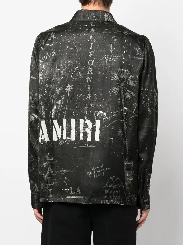 Amiri Logo-print Satin Shirt