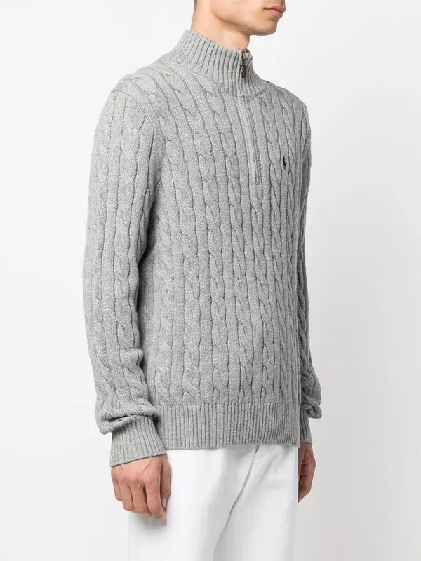 Polo Ralph Lauren Cable-knit Half-zip Jumper - Grey