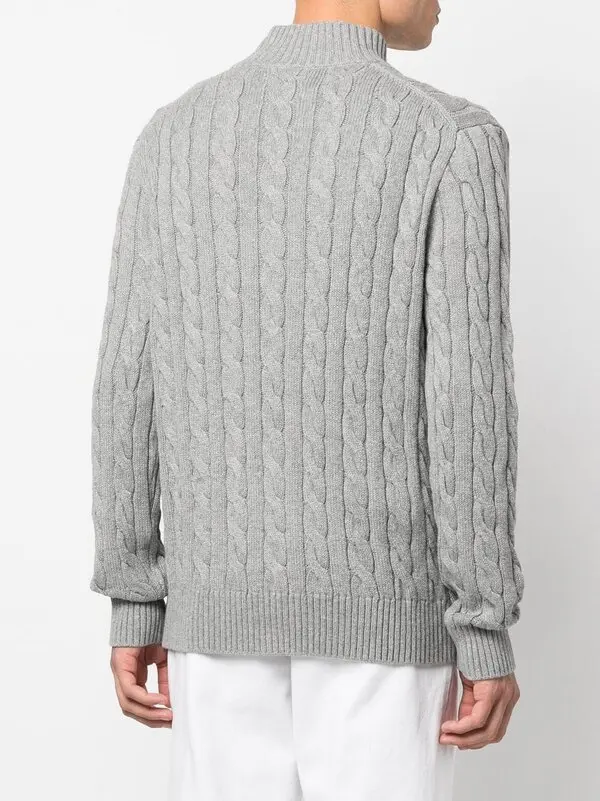Polo Ralph Lauren Cable-knit Half-zip Jumper - Grey