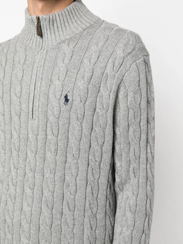 Polo Ralph Lauren Cable-knit Half-zip Jumper - Grey