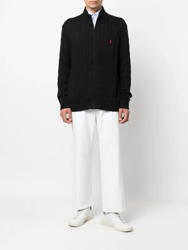 Polo Ralph Lauren Cable-knit Half-zip Jumper - Black