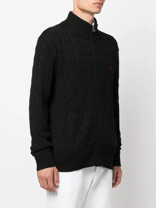 Polo Ralph Lauren Cable-knit Half-zip Jumper - Black