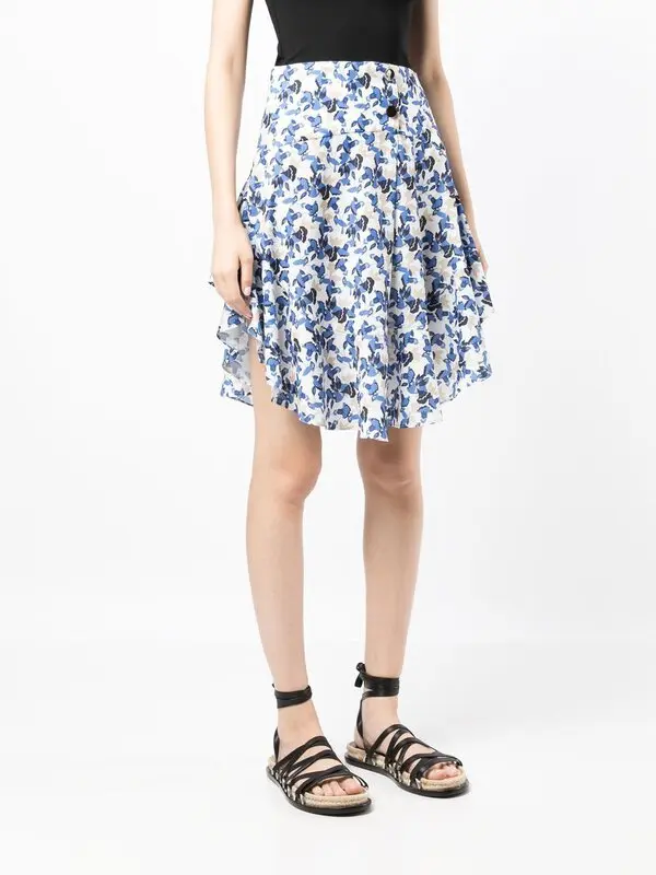 BAMBAH Floral-print Asymmetric Skirt