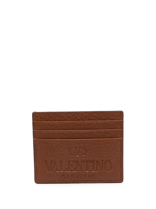 Valentino Garavani Logo-debossed Cardholder - Brown