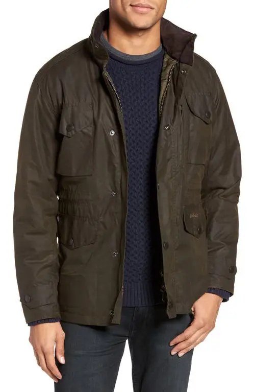 Barbour Sapper Regular Fit Weatherproof Waxed Cotton Jacket - Olive