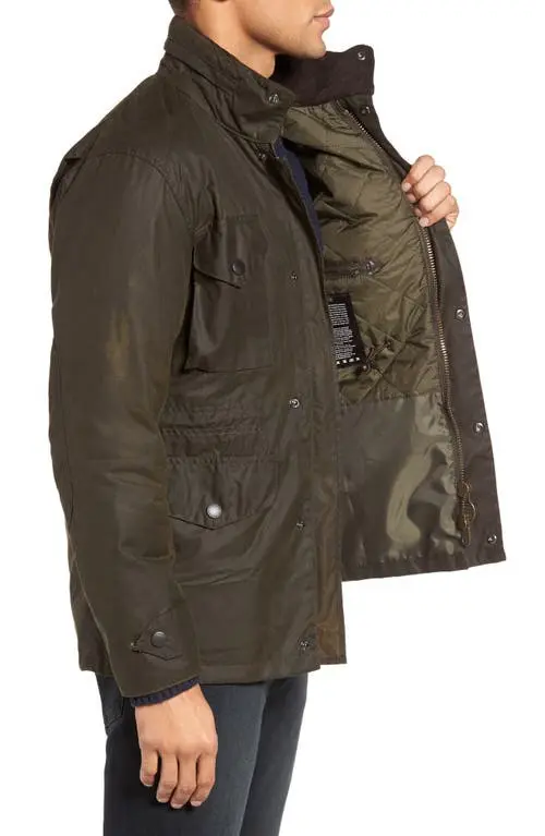 Barbour Sapper Regular Fit Weatherproof Waxed Cotton Jacket - Olive