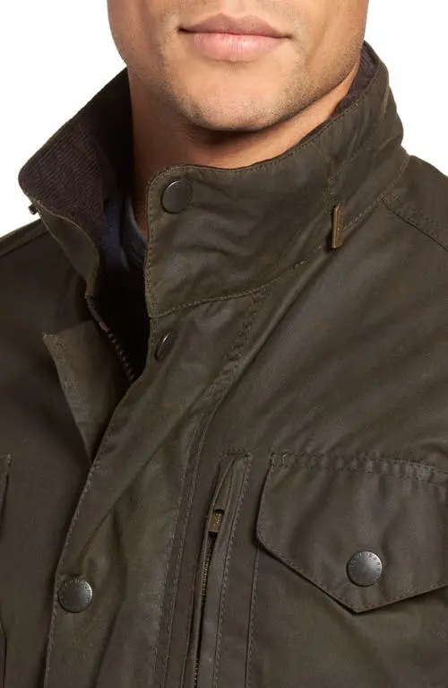 Barbour Sapper Regular Fit Weatherproof Waxed Cotton Jacket - Olive