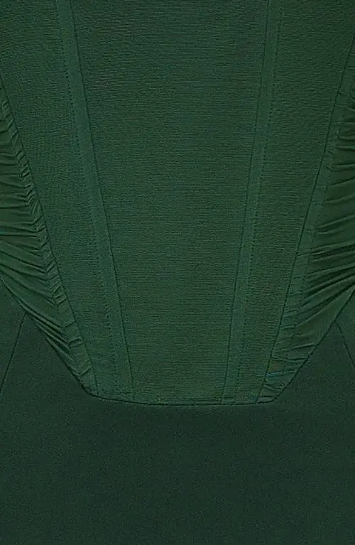 House Of Cb Fionula Feather Hem Midi Dress - Emerald Green | Editorialist