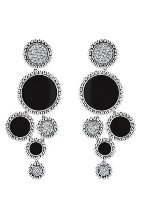 Lagos Maya Diamond & Onyx Drop Earrings - Silver/ Onyx
