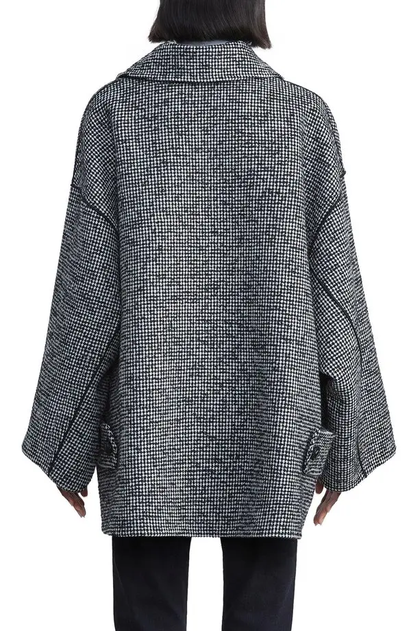 Lafayette 148 New York Houndstooth Wool Blend Swing Coat