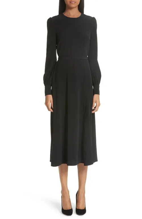 Co Essentials Pleated Panel Midi Dress