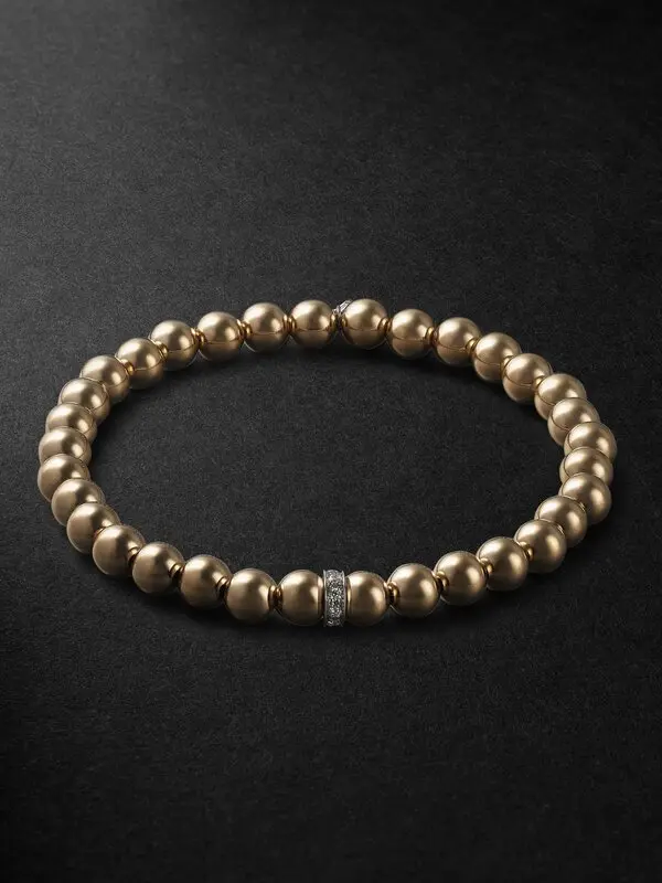 SYDNEY EVAN And Diamond Beaded Bracelet - Gold