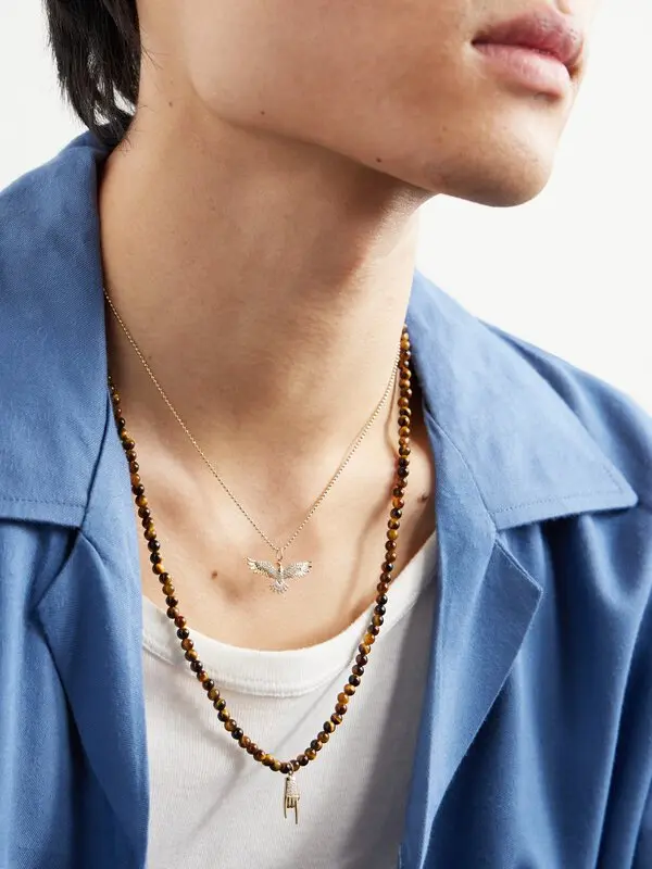 SYDNEY EVAN Small Mano Cornuto Necklace