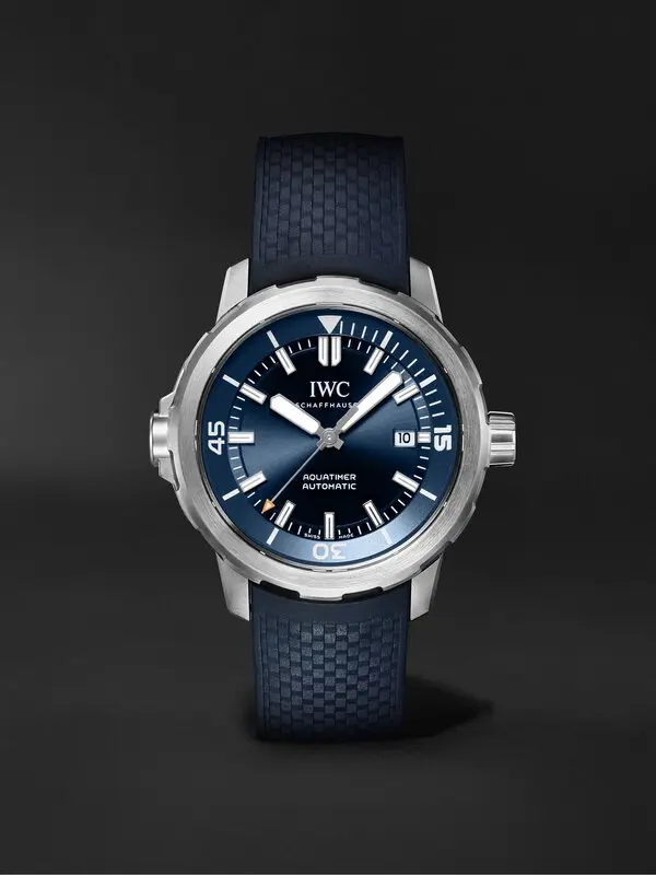 IWC SCHAFFHAUSEN Aquatimer Expedition Jacques-yves Cousteau Automatic 42mm Stainless Steel And Rubber Watch - Blue