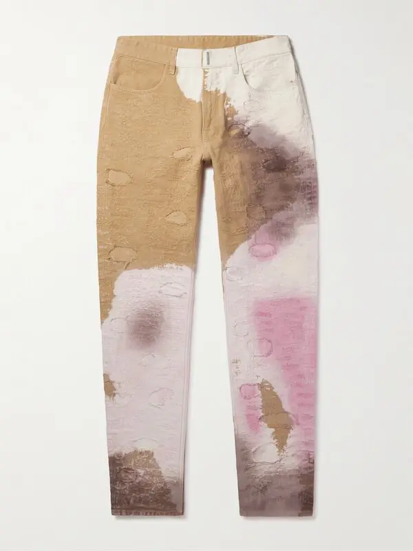 Givenchy Slim-fit Tapered Distressed Tie-dyed Jeans - Multi