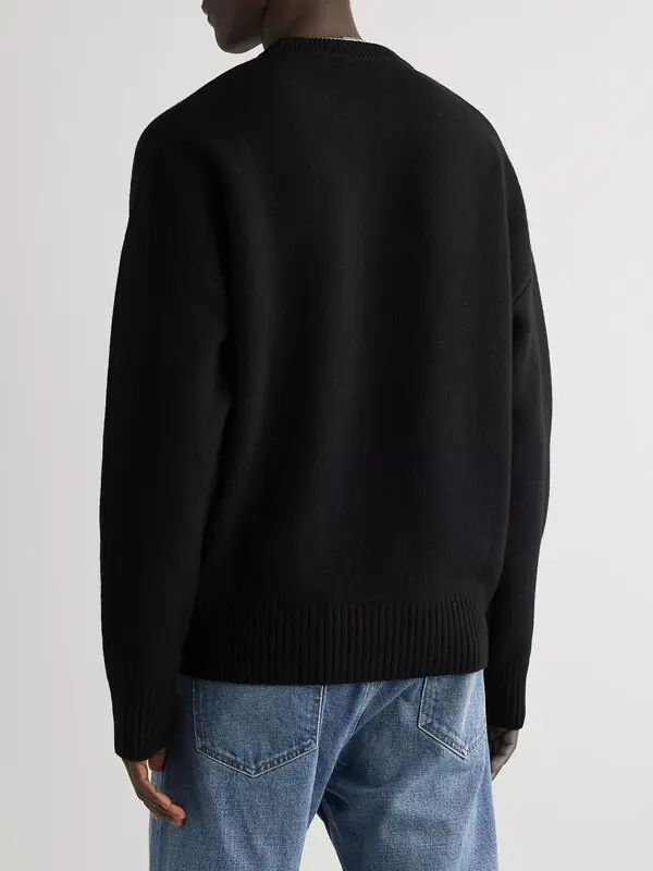 Ami Logo-intarsia Virgin Wool Sweater