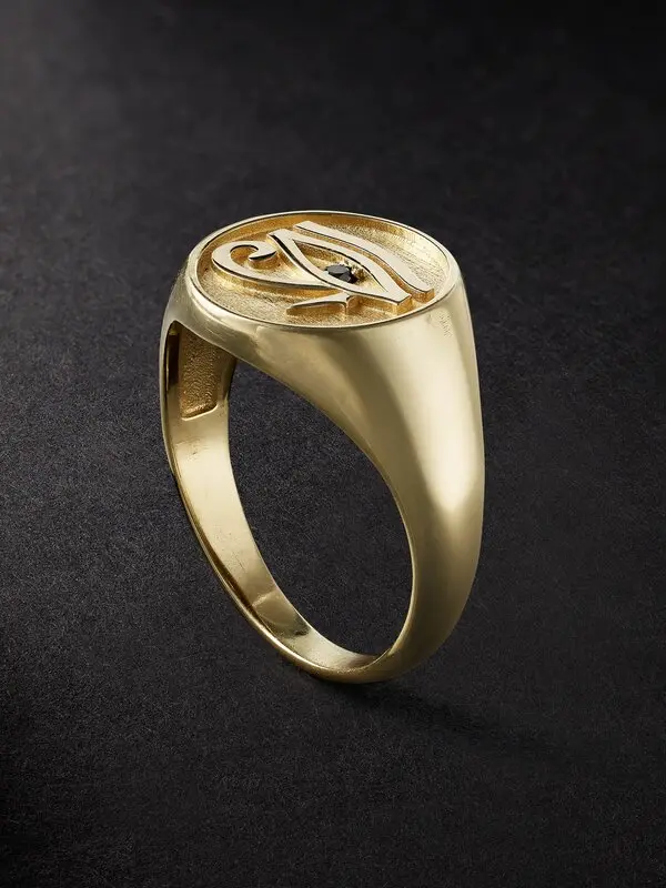 Jacquie Aiche Eye Of Horus Signet Ring - Gold
