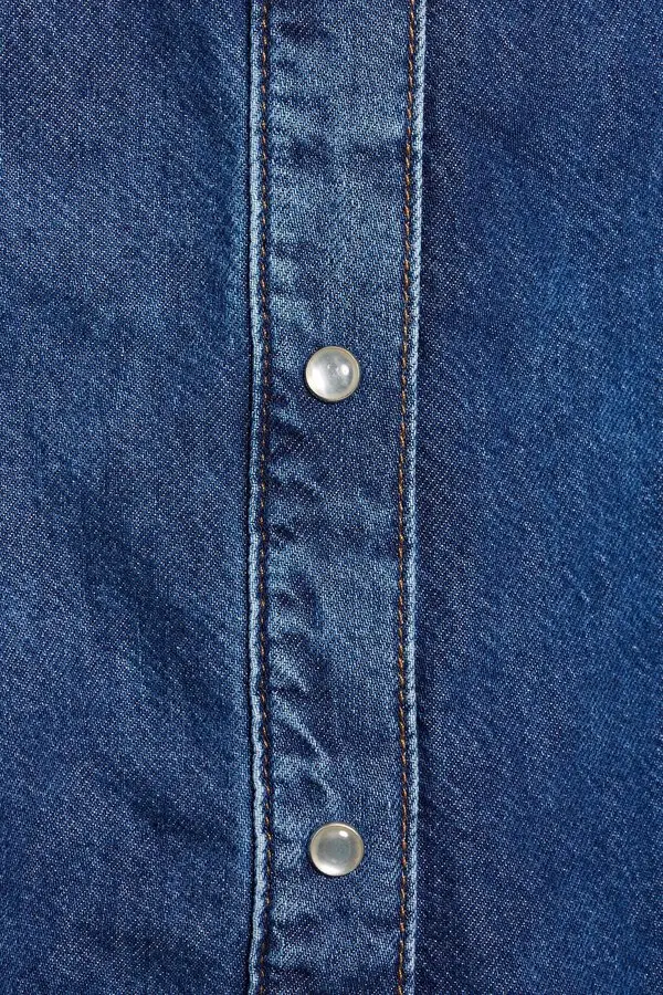 GANNI Denim Mini Dress With Button Closure