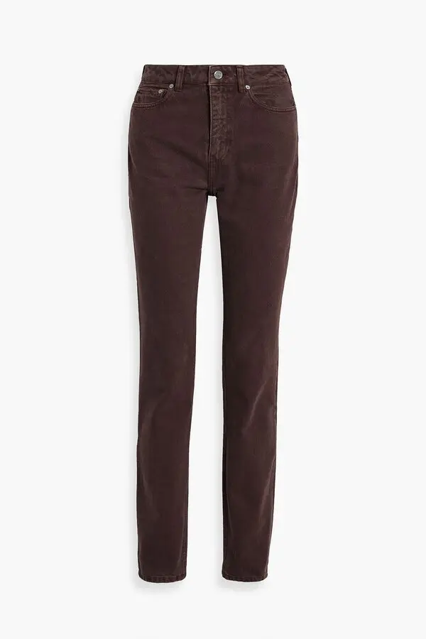 GANNI High-rise Straight-leg Jeans - Chocolate