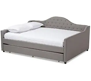 BAXTON STUDIO Modern & Contemporary Fabric Upholstered Daybed Trundle-queen - One-color